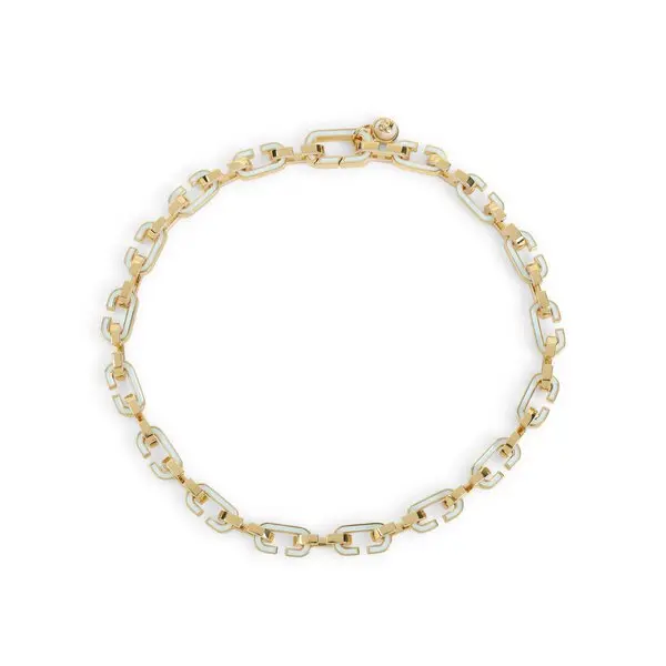 Casablanca Enamel C Link Necklace - Silver