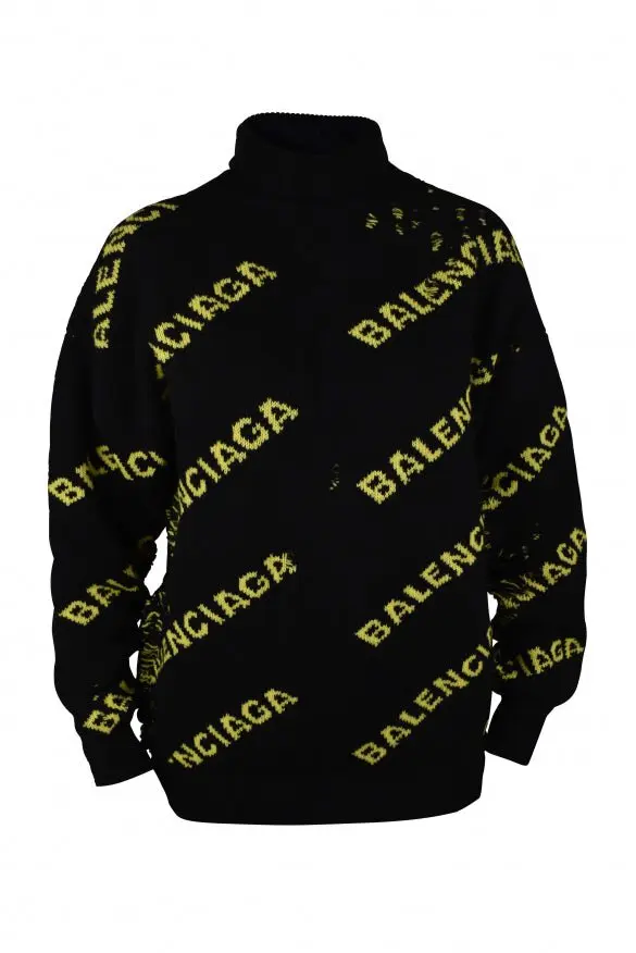 Balenciaga Diagonal Logo Turtleneck Sweater