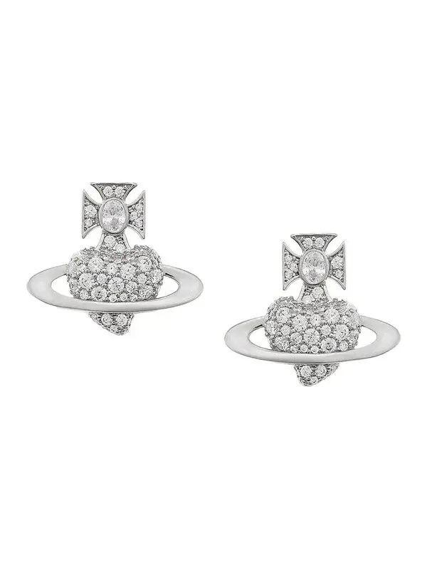 VIVIENNE WESTWOOD Crystal Embellishments Valentine`s Agnatha Earrings - Silver