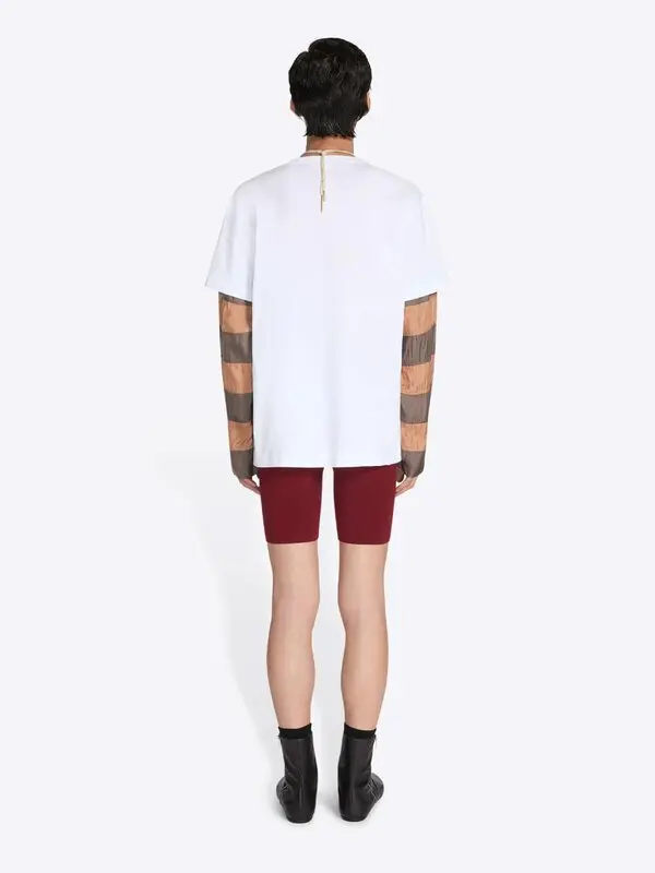 Dries Van Noten Loose Fit Contrast Striped Sleeves T-shirt - White