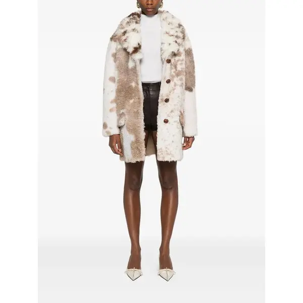 Prada Shearling Leather Coat - White