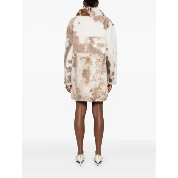 Prada Shearling Leather Coat - White