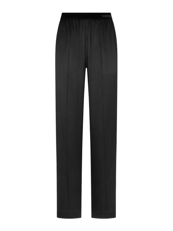 TOM FORD Stretch Silk Satin Trousers - Black