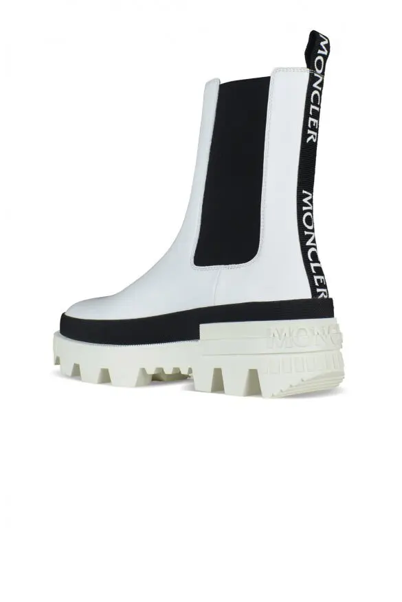 Moncler Coralyne Leather Ankle Boots - White