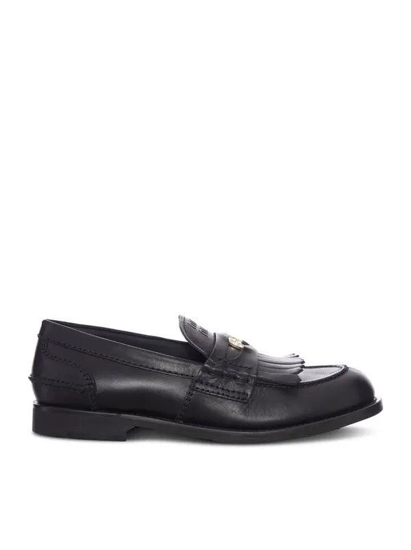 Miu Miu Leather Loafers - Black