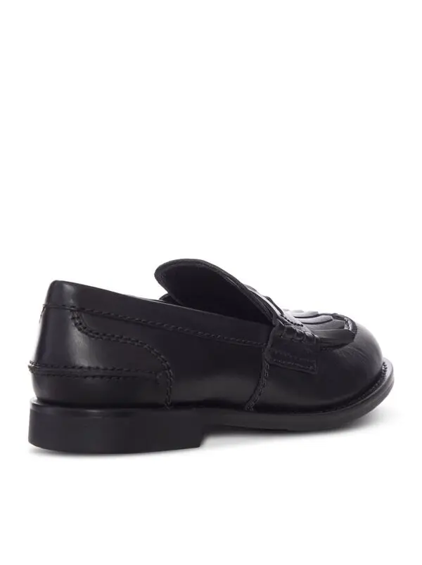 Miu Miu Leather Loafers - Black