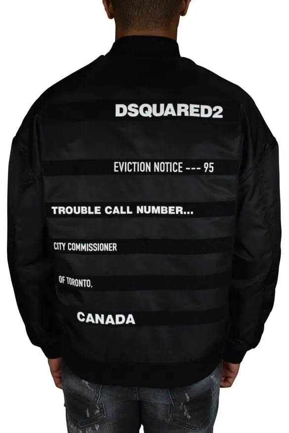 Dsquared2 Nylon Bomber Jacket - Black