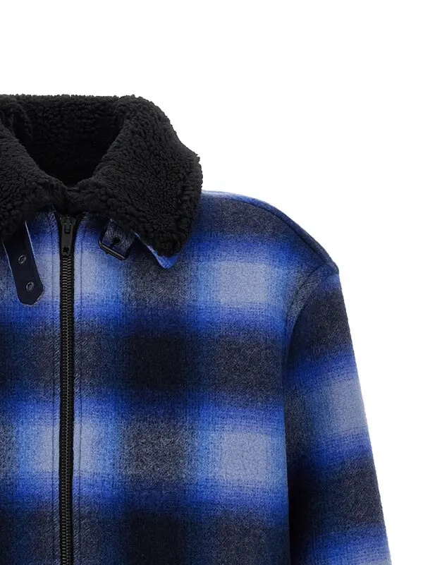 Balenciaga Flannel Bomber Jacket - Blue