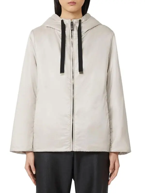 Max Mara Waterproof Canvas Padded Hooded Jacket - Cream