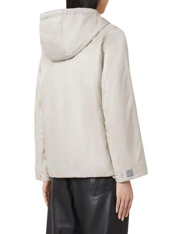 Max Mara Waterproof Canvas Padded Hooded Jacket - Cream