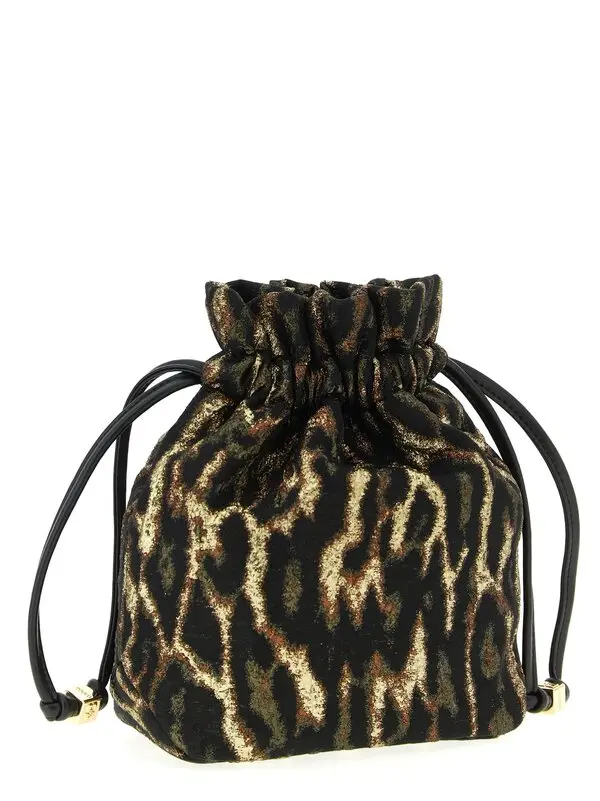 GANNI Metallic Bou Bucket Pouch - Brown