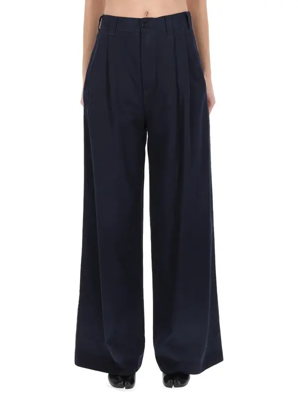 MAISON MARGIELA Wide Leg Chino Pants - Blue