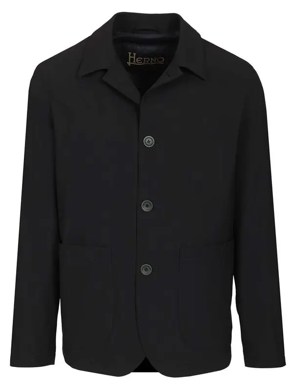 Herno Cool Stretch Wool Regular Fit Blazer - Blue