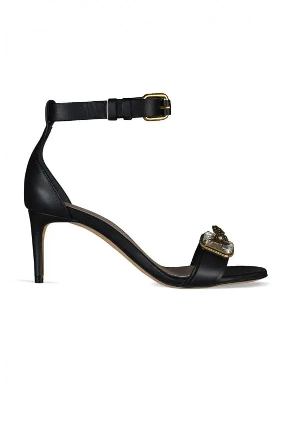 Alexander McQueen Leather Jewels Sandals - Black