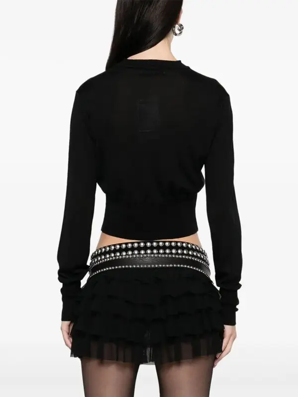 VIVIENNE WESTWOOD Silk Blend Cropped Cardigan - Black