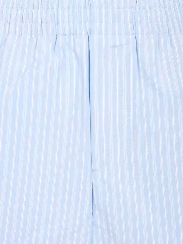 AMI Paris Striped Cotton Shorts - Blue