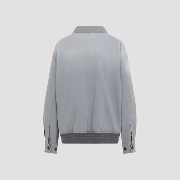 Miu Miu Cotton Gabardine Blouson Jacket - Silver