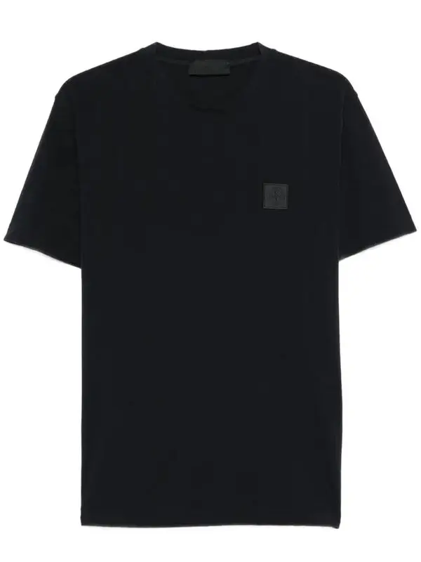 Stone Island Slim Fit T-shirt With Tonal Compass Patch - Blue