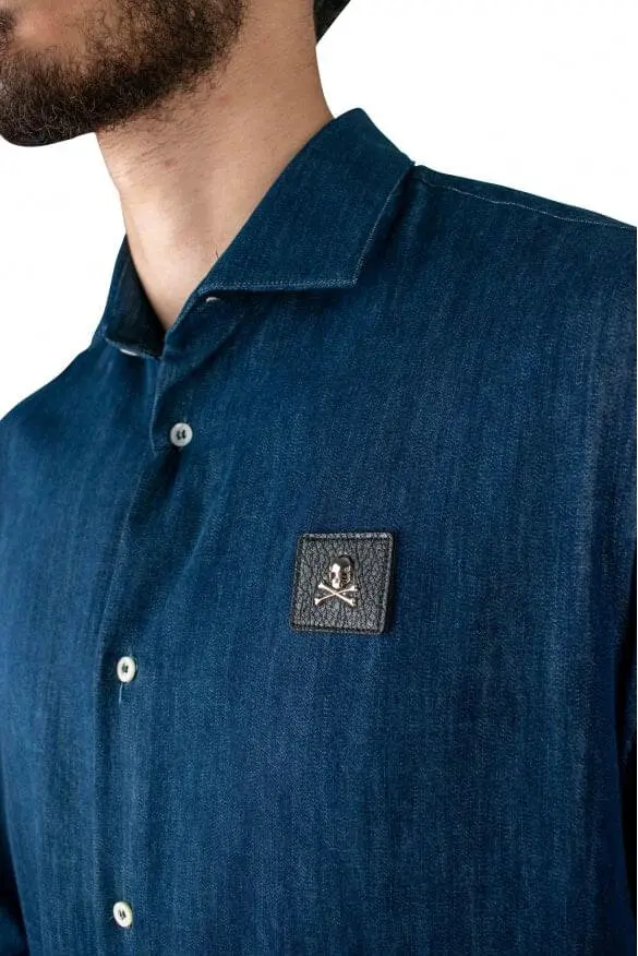 Philipp Plein Diamond Cut Ls Skull Shirt
