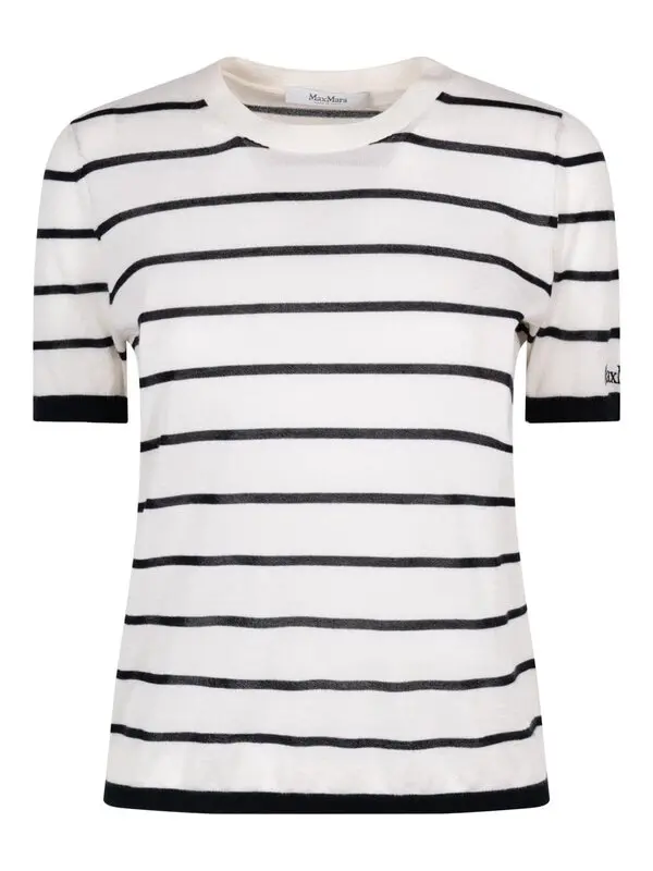 Max Mara Striped Sweater - White