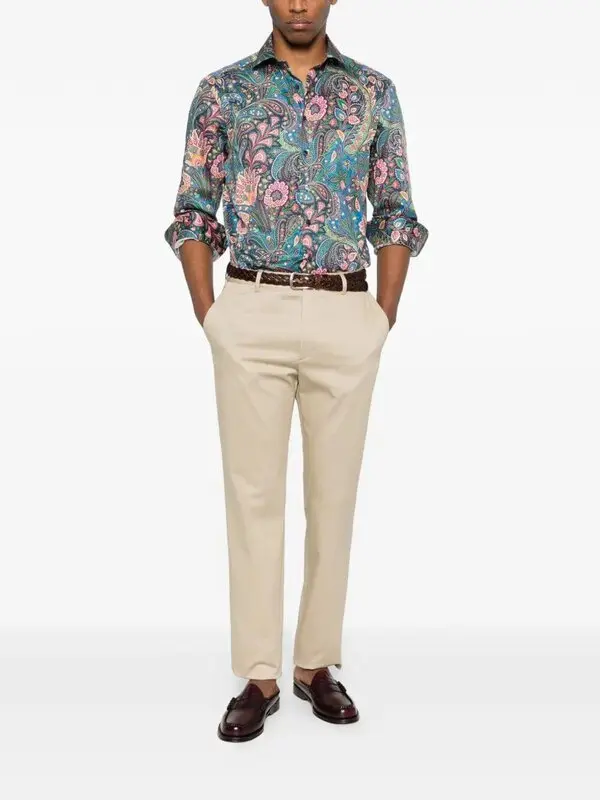 Etro Roma Cotton Straight-leg Trousers