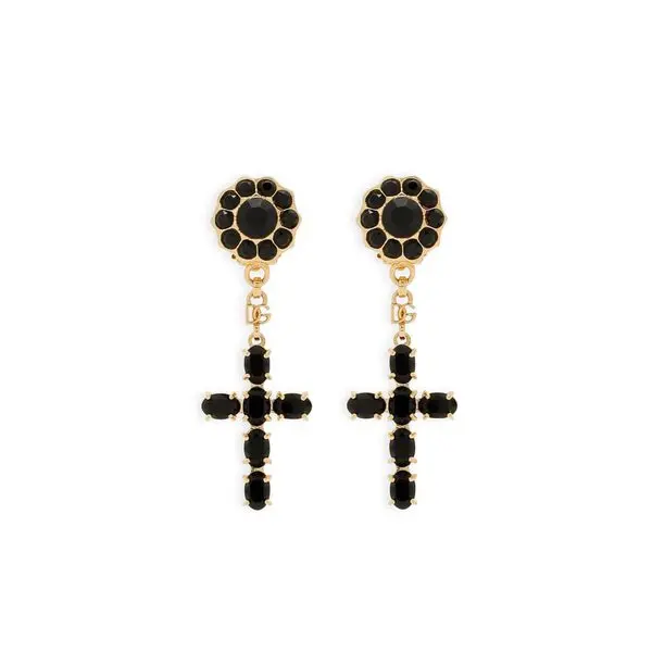 Dolce & Gabbana Dangle Cross Earrings - Gold