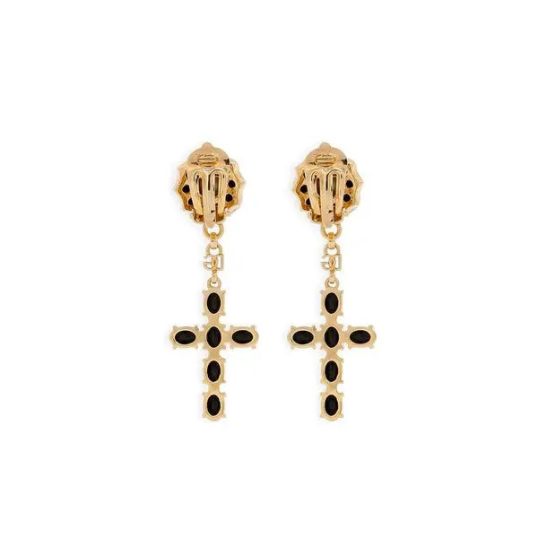 Dolce & Gabbana Dangle Cross Earrings