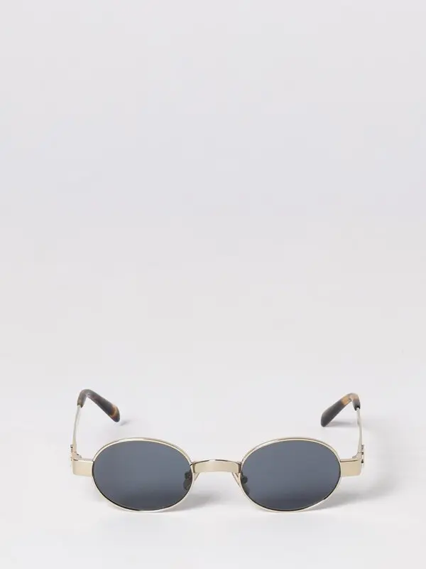 Miu Miu Rounded Metal Frame Sunglasses With Impressed Logo