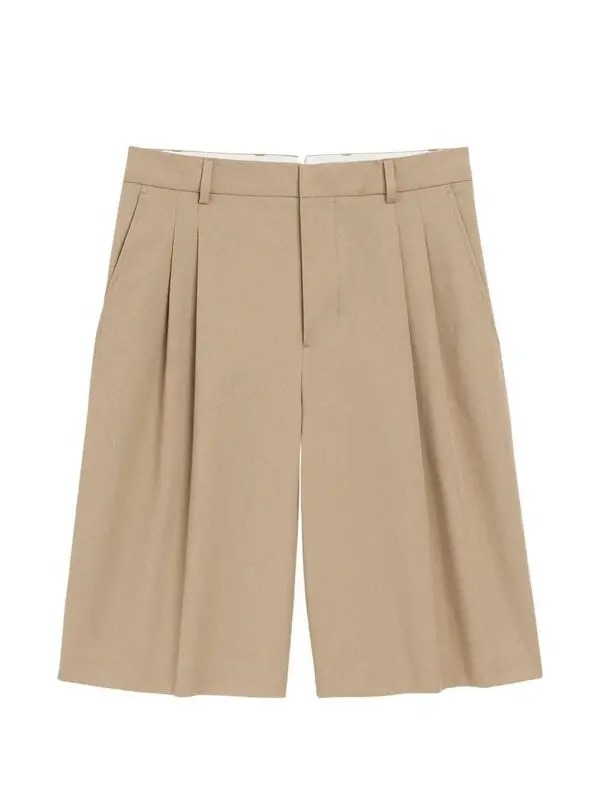 AMI Paris Wide-leg Bermuda Shorts - Cream