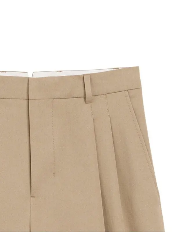 AMI Paris Wide-leg Bermuda Shorts - Cream