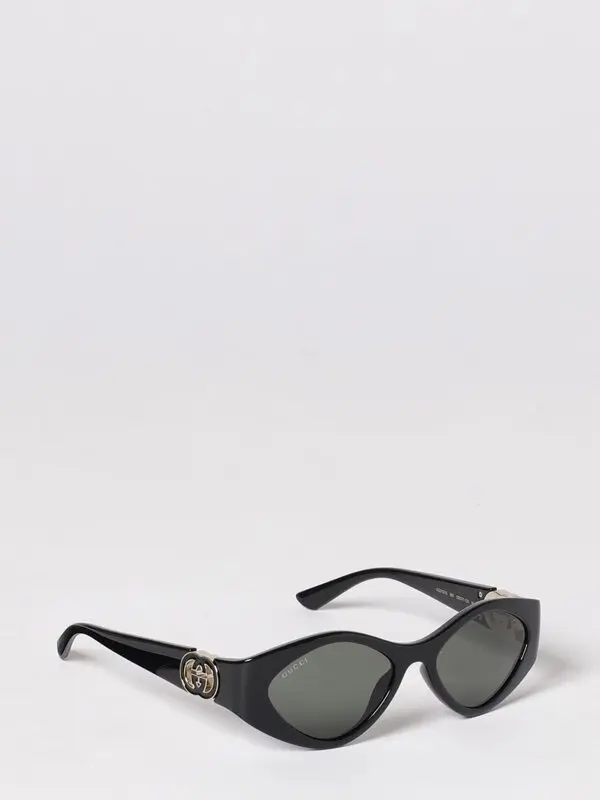 Gucci Rounded Acetate Sunglasses With Gg Monogram - Black