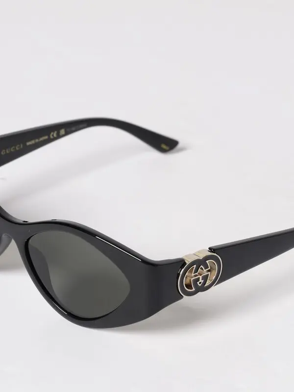 Gucci Rounded Acetate Sunglasses - Black