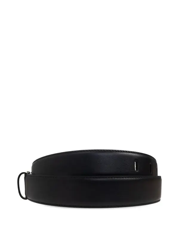 TOD'S Soft Leather Belt With Silver Metal Buckle