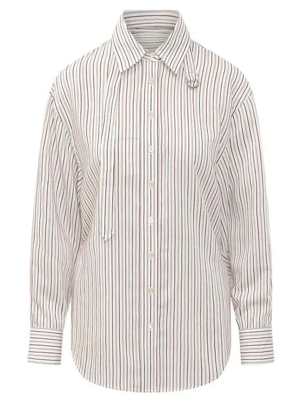 Isabel Marant Étoile Aurora Cotton And Silk Striped Shirt - White