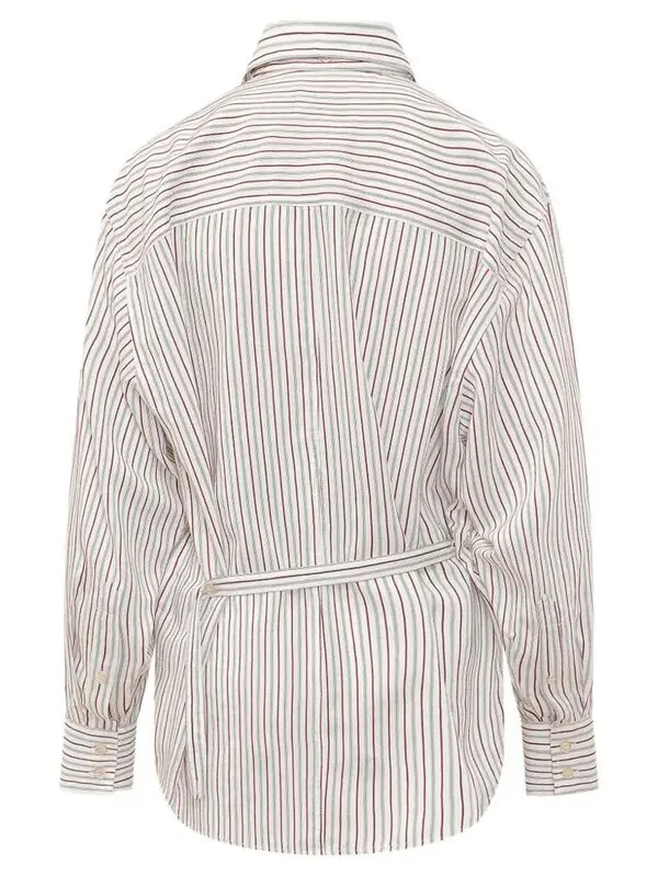 Isabel Marant Étoile Aurora Cotton And Silk Striped Shirt - White