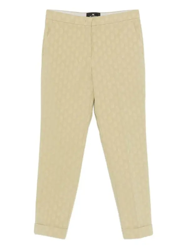 Etro Cropped Cotton Jacquard Trousers - Multicolor