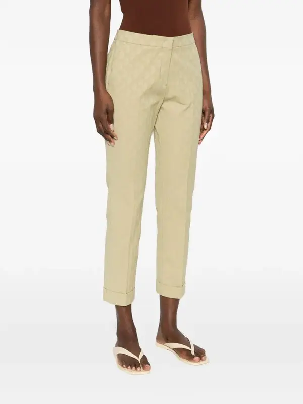 Etro Cropped Cotton Jacquard Trousers - Multicolor