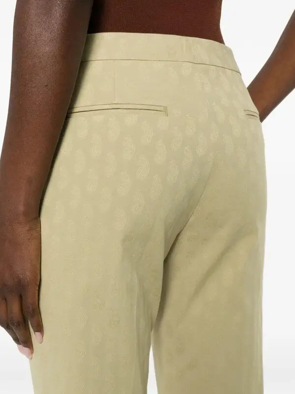 Etro Cropped Cotton Jacquard Trousers - Multicolor