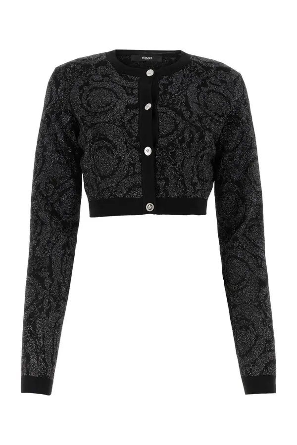 Versace Embroidered Stretch Viscose Blend Cardigan - Multicolor