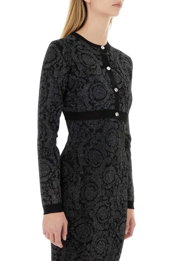 Versace Embroidered Stretch Viscose Blend Cardigan - Multicolor