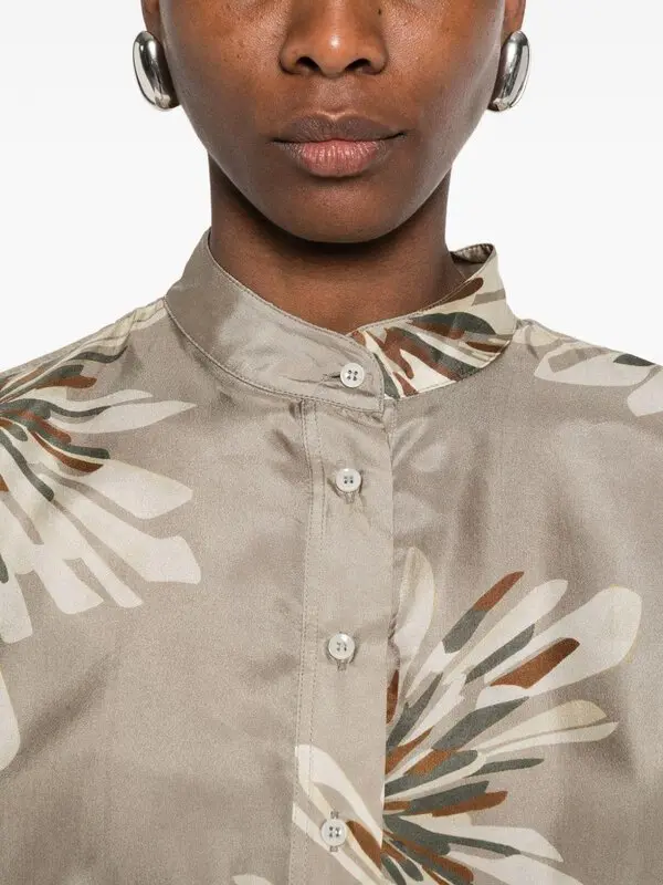 Brunello Cucinelli Printed Silk Shirt