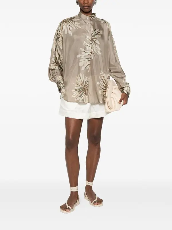 Brunello Cucinelli Printed Silk Shirt