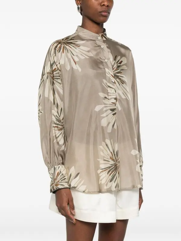 Brunello Cucinelli Printed Silk Shirt