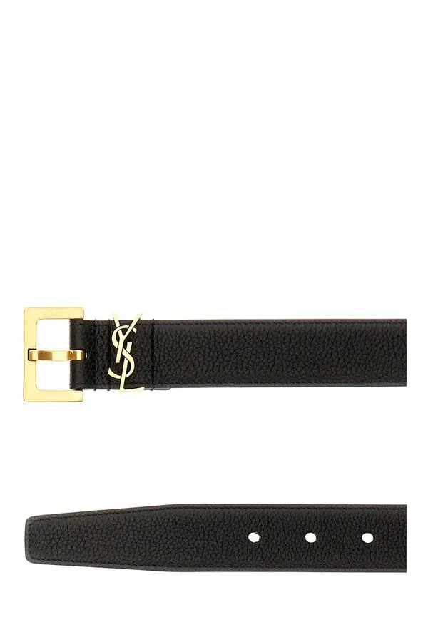Saint Laurent Monogram Leather Belt - Multicolor