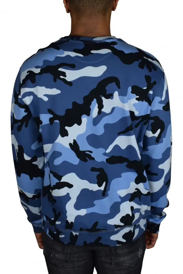 Valentino Garavani Camouflage Pattern Pullover Sweater - Blue