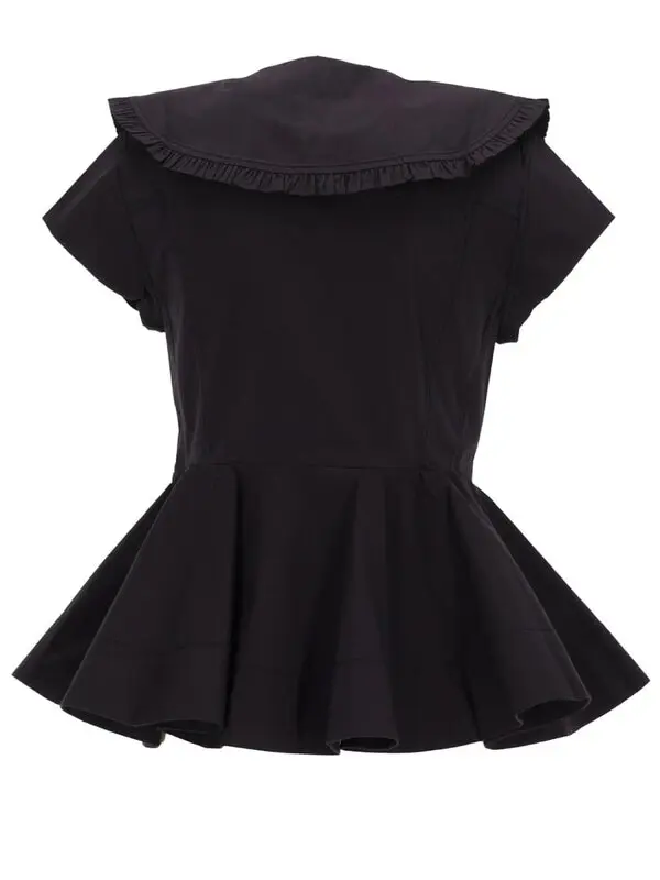 GANNI Ruffle Shirt - Black