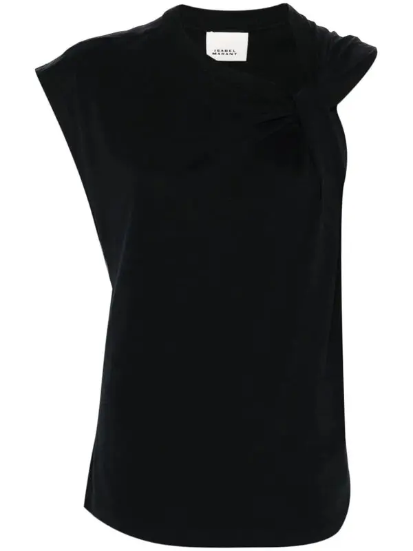 Isabel Marant Étoile Nayda Knot-detail Asymmetric T-shirt - Black