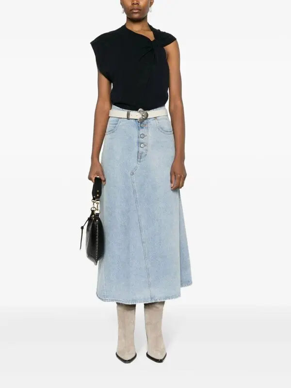 Isabel Marant Étoile Nayda Knot-detail Asymmetric T-shirt - Black