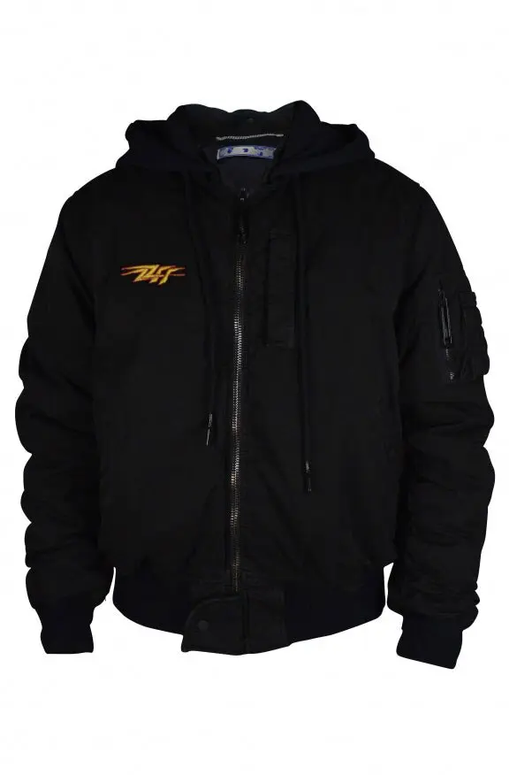 Off-White Hooded Bomber Jacket - Black