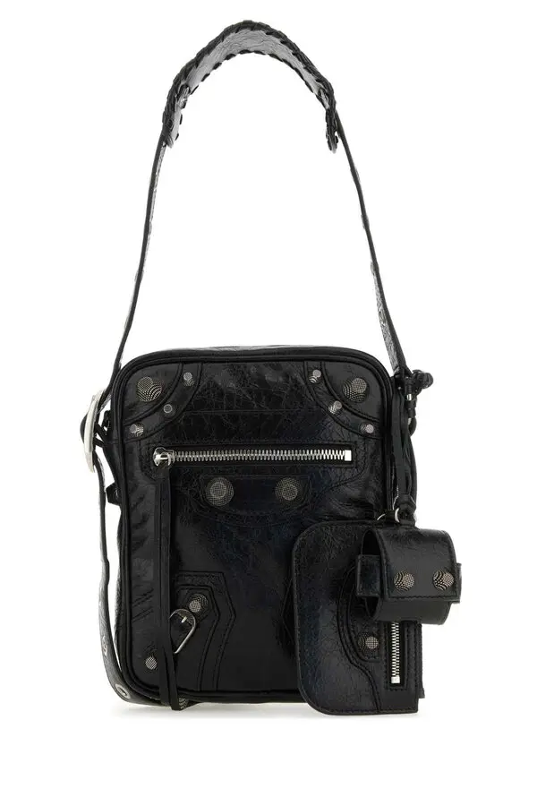 Balenciaga Leather Le Cagole Crossbody Bag - Black